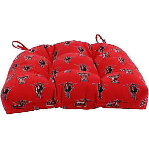 College Covers ComfySeat College Indoor/Outdoor Seat Patio D Cushion, 20" x 20", Texas Tech Red Raiders