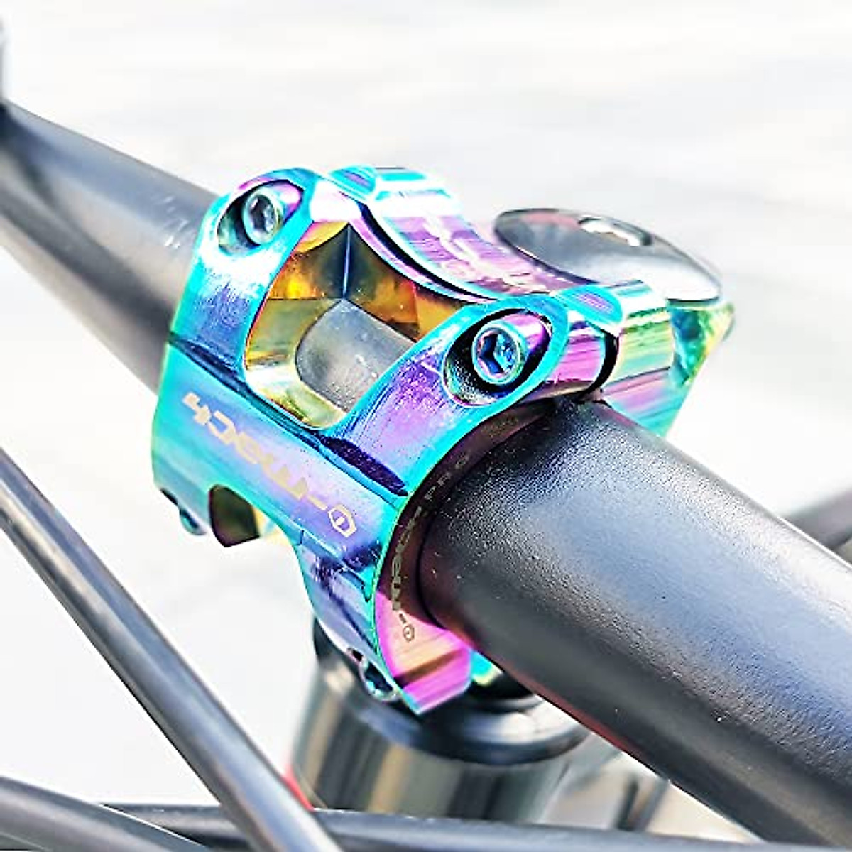 HAIDAOYING 2pcs Bike Stem Mountain31.8mm Bike Stem Short Bicycle Handlebar Stem for Aluminum Alloy Stem for Most Bicycle, Road Bike, MTB, BMX, Fixie Gear, Cycling Oil Slick Color