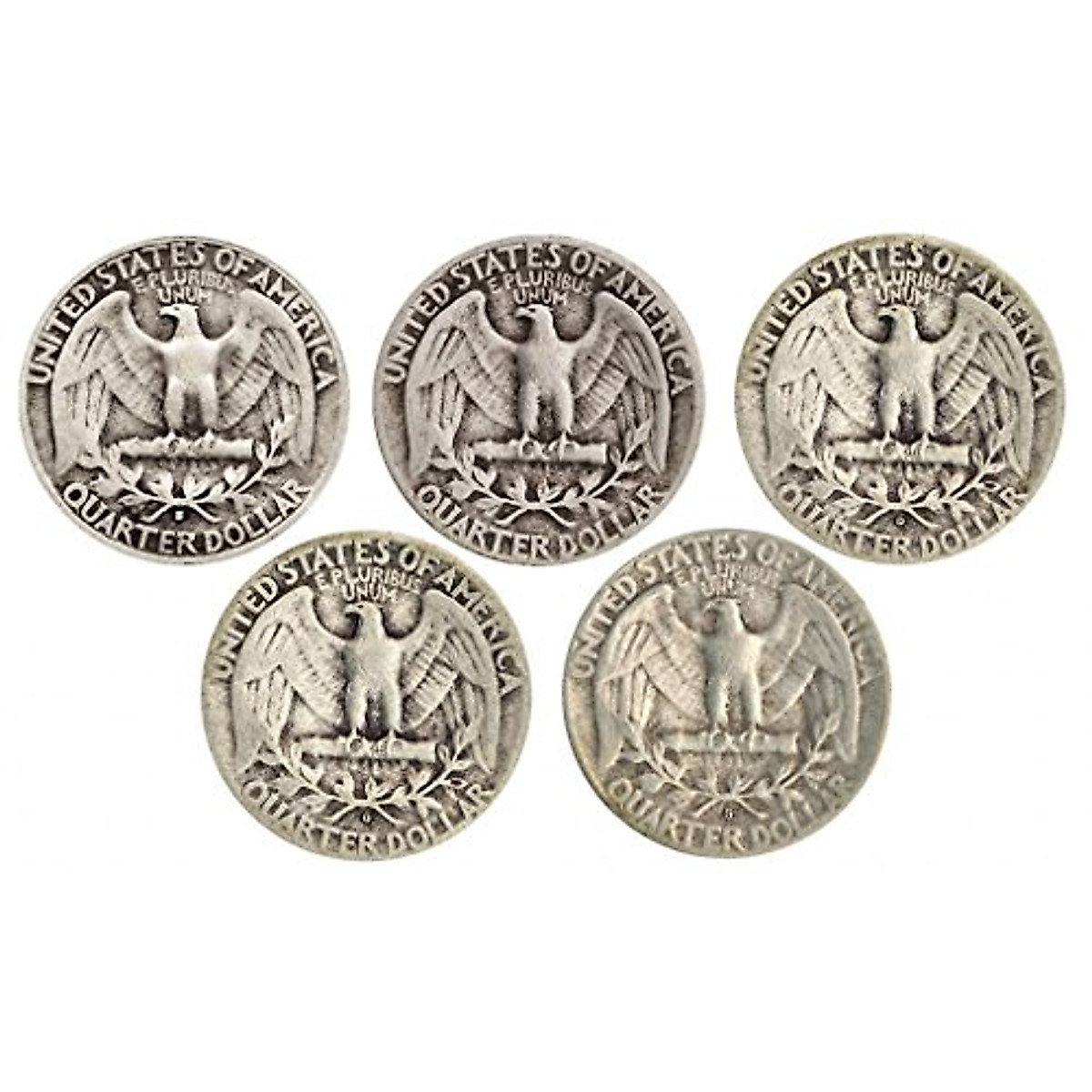 Count of 5-90% Silver Washington Quarters - All Different Dates Fine