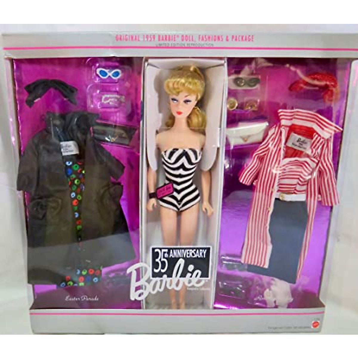 35th Anniversary Giftset 1959 Barbie Doll Fashions and Package Reproduction