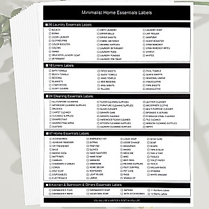 Courpal 144 Pcs Minimalist Laundry Room Labels Set, Water Resistant Stickers,Water/Oil Resistant Stickers for Laundry Room, Linen Closet Home Bathroom and The Beauty Organization