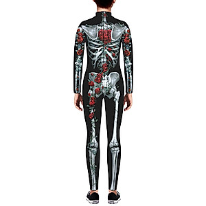 Rose Skeleton Bodysuit Day of the Dead Skull Bone Bodysuit Rose 7-8 Years