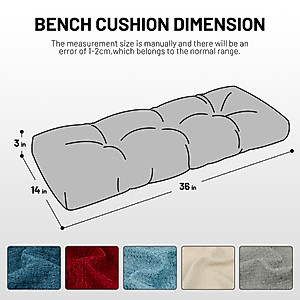 Lokex Bench Cushion,36x14In Thick and Breathable Bench Cushions for Indoor Furniture,Tufting Window Seat Cushions Indoor,Cream