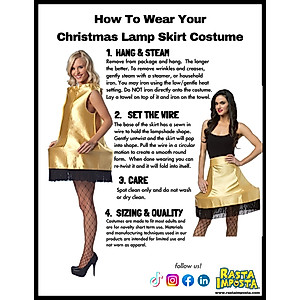 Rasta Imposta Christmas Lamp Skirt, Available in Women Size 4-10 or Size 14-16 (US, Numeric, 14, 16, Plus, Regular, Gold & Black 14-16)