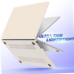 IBENZER Compatible with 2024 2023 2022 MacBook Air 13 inch Case M3 A3113 M2 A2681, HardShell Case & KeyboardCover & ScreenFilm & Type-C Adapter for Mac Air 13.6, Nude, AT13-KK-NU+2TC