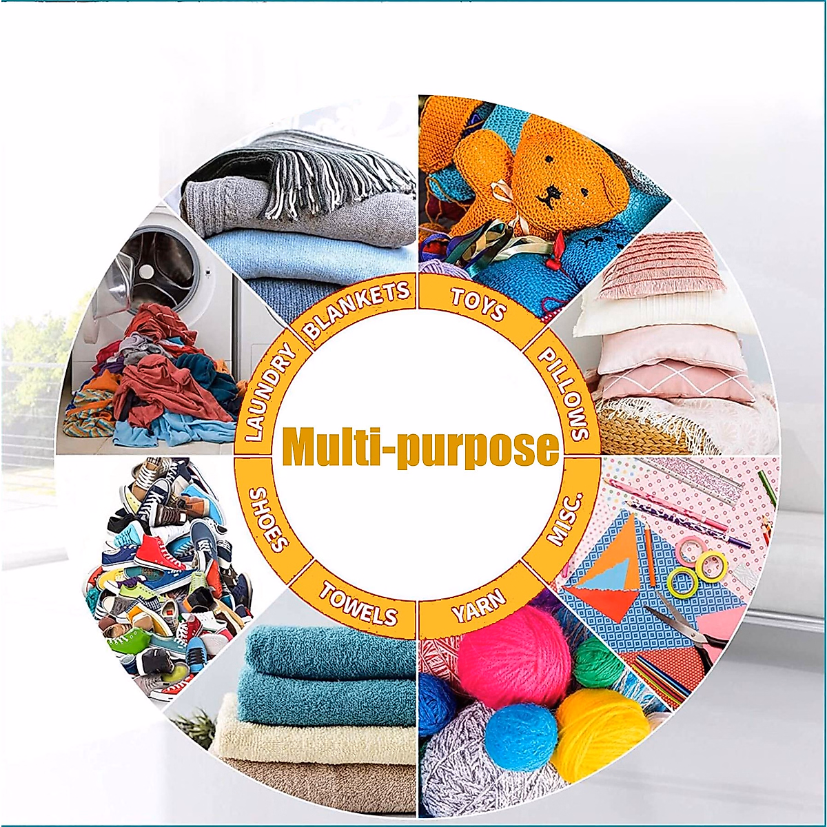 visesunny Storage Basket Halloween Orange Festive with Pumpkin Skull Bat SpiderNursery Hamper Canvas Fabric Toy Storage Organizer Bin Storage Box Laundry Basket for Kid Room,Playroom