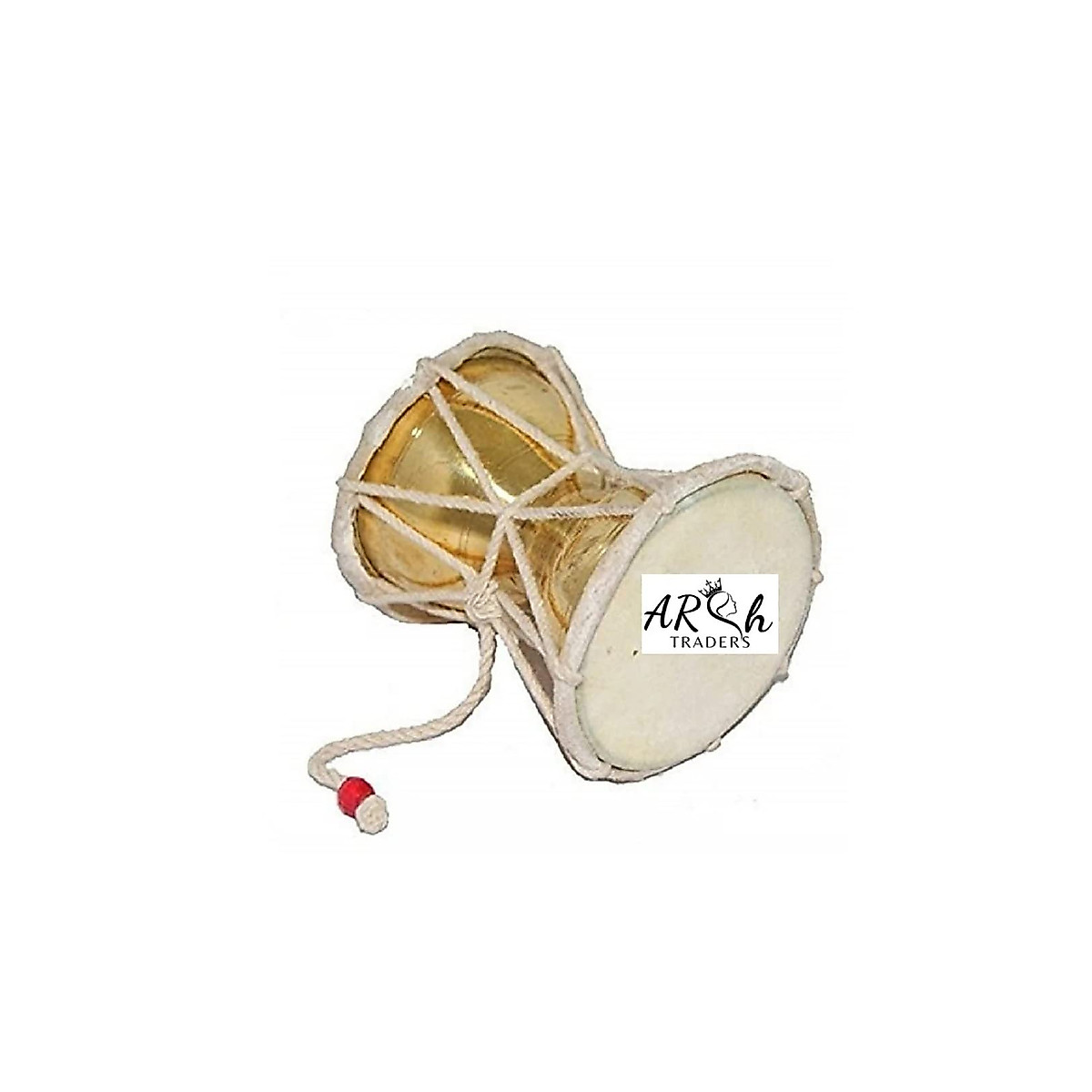 Handmade Brass Damroo/Damru Indian Musical Instrument for kirtan Traditional Indian Folk Musical Percussion Instruments, Handmade Drum Damru By ARSH TRADERS