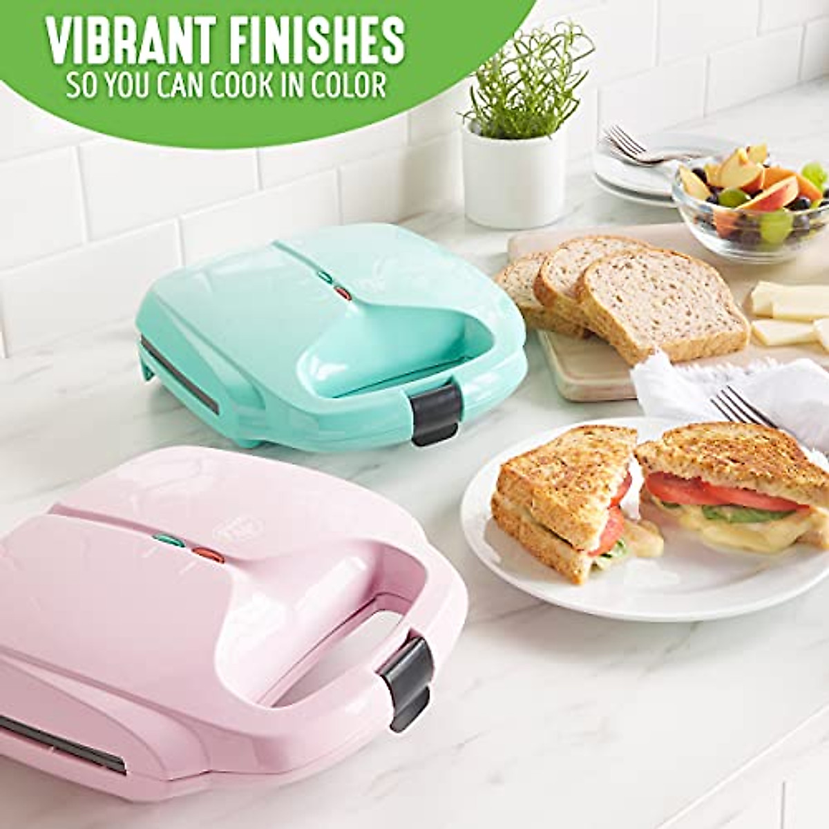 GreenLife Pro Electric Panini Press Grill and Sandwich Maker, Healthy Ceramic Nonstick Plates,Easy Indicator Light, PFAS-Free, Pink