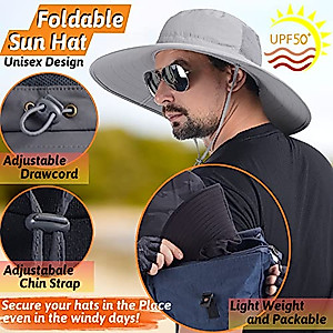 USHAKE Foldable Super Wide Brim Fishing Hat Bucket Safari Hat, UPF 50+ Sun Hat