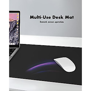 YSAGi Double-Sided Desk Pad, Leather Desk Mat, Eco Cork Desk Pad Protector, Large Mouse Pad for Desk, Waterproof Desk Blotter Pad, Desk Writing Pad for Office Work/Home(23.6"x13.7",Black+Cork)