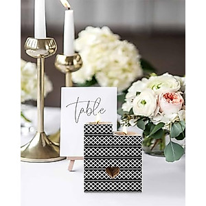 Black Stripe Candle Holder with Tea Light,Vintage Wood Tealight Candle Stick Holder Pillar Centerpiece,Heart-Shaped Tall Wooden Tea Light Candle Holders Set Geometry Abstract Contemporary Boho Dot