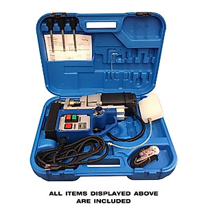 CS Unitec | 32B Portable Magnetic Drill Press | 900W 1-speed Benchtop Power Drill Machine w/up to 1-1/2" Diameter, 7-1/2" Depth of Cut