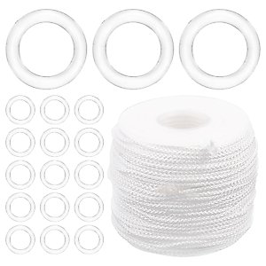 Uonlytech Curtain Accessories White Curtain Roman Window Shades White Blinds 1 Set Blinds Lifting Rope Roman Ring Replacement Roman Blind Curtain String Roman Shade Repair Roman Shade Kit
