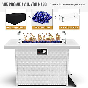 LayinSun Aluminum Furniture Set with Fire Pit Table, 5 Pieces Patio Sectional Conversation Chat Sofa Modern Seating Set