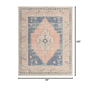 Unique Loom Whitney Collection Area Rug - Geneva (7' 10" x 10' Rectangle, French Blue/ Beige)