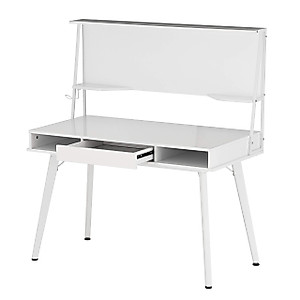 Techni Mobili Study Computer Storage & Magnetic Dry Erase White Board Home Office Desk