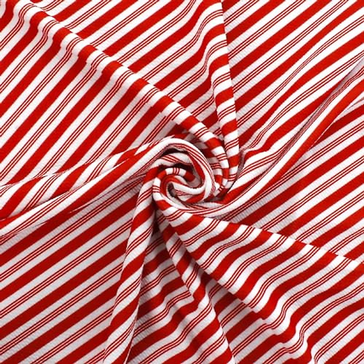 Red White Christmas Candy Stripes Liverpool Bullet Stretch Fabric, Christmas Candy Stripes Fabric, Christmas Liverpool Bullet Fabric, Fabric by The Yard, 100% Cotton, 1 Yard