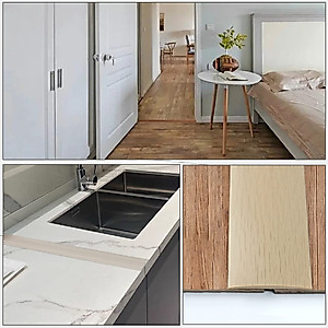 Floor Transition Strip 2" Self Adhesive Flat Vinyl Flooring Transitions Strip with Strong Backing Wood Grain (5cm, 10FT, Maple Wood Grain)