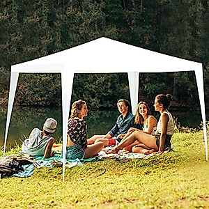 LUARANE 10’ x 10’ Canopy Gazebo, Outdoor Patio Pavilion Screen Shelter Pop Up Shelter with 4 Removable Sidewalls and Clear Windows, Wedding Party Event Tent for Garden, Lawn