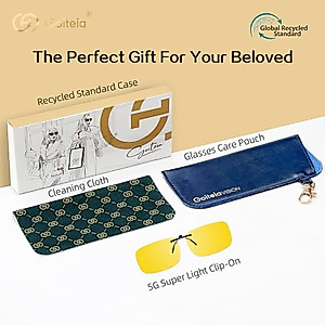 Goiteia Polarised Clip on Night Driving Glasses Anti Glare for Men Women Flip up,Minimize Glare from Headlights and LED Bulbs