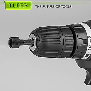 TLEEP 20 x Power Nut Driver Set for Impact Drill, SAE and Metric 1/4” Hex Head Drill Bit Set Screwdriver Socket Set, Chrome Vanadium Steel, Quick Change Chuck Socket Wrench Screw Impact Nutsetter