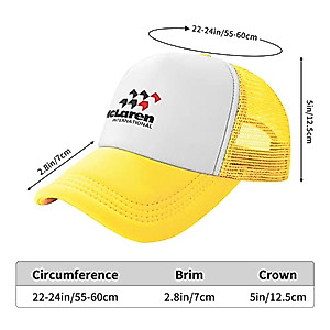 GIMLY Mclaren-F1-Logo- Hats Baseball Cap Baseball Hat Unisex Adjustable Fashion Outdoors Mesh Hat Sunhat Yellow