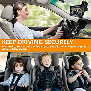 Gootus 1080P Baby Car Mirror | Baby Car Camera Monitor with 4.3" HD Display Night Vision | Baby Car Mirror for Back Seat Rear Facing Full View, Durable Sucker Bracket, Car Back Seat Camera for Newborn