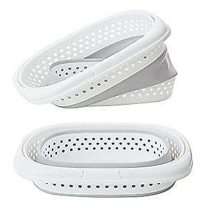 2 Pack Collapsible Laundry Basket, Plastic Foldable Pop Up Laundry Hamper,Portable Washing Tub With Handle, Space Saving Storage Container/Organizer-Grey 30L Medium