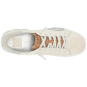 Dolce Vita Women's Zina Sneaker, White/Natural Embossed Leather, 8.5
