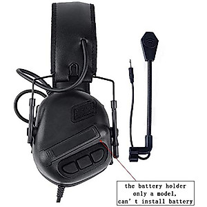 ATAIRSOFT Tactical Headset Wargame Hunting Headphone Without Noise Cancellation Function (Black)