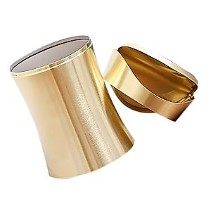 CHILDWEET Stainless Steel Trash Can Tiny Waste Basket Small Trash Can Kitchen Trash Can Desktop Waste Container Sundries Storage Basket Countertop Trash Can Tiny Garbage Bin Golden