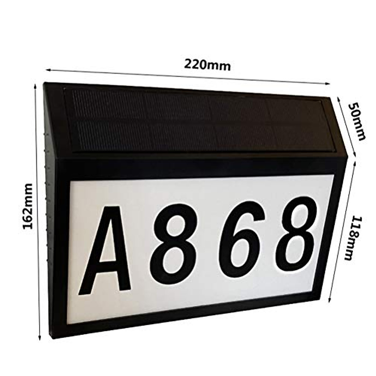 OSALADI Solar Lights Outdoor Metal Sign House Numbers Solar Powered Address Sign Set Lighted Address Sign Lamp for Home Street Garden Doorplate Black Outdoor Sign Outside Solar Lights