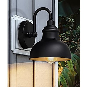 Dusk to Dawn Outdoor Wall Light,Includes LED Filament Bulb,Black Farmhouse Porch Light,Barn Lights Outdoor,Outdoor Gooseneck Lighting,Exterior Light Fixture,Outdoor Light for House,Garden,Garage,Yard