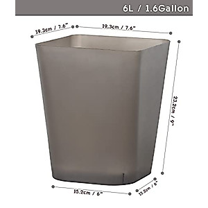 SAROSORA Trash Can 1.6 Gallon 3-Pack Small Trash Basket Mini Garbage Can for Office, Kitchen, Livingroom, Bathroom, Bedroom (Transparent Black, 3)