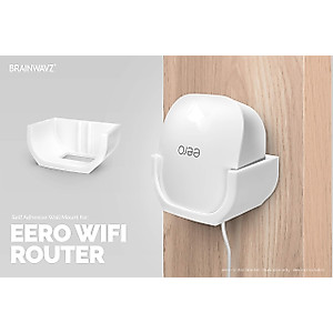 Screwless Wall Mount for Eero Mesh WiFi (NOT Compatible with Eero 6/Pro 6/Beacon), VHB Stick On Holder, Easy to Install, No Tools, No Mess, No Drilling, Strong Adhesive Mount, White by Brainwavz