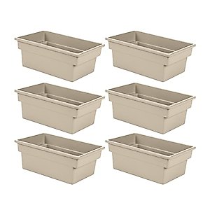 Really Good Stuff All Purpose Bins - Tan, 6 Pack