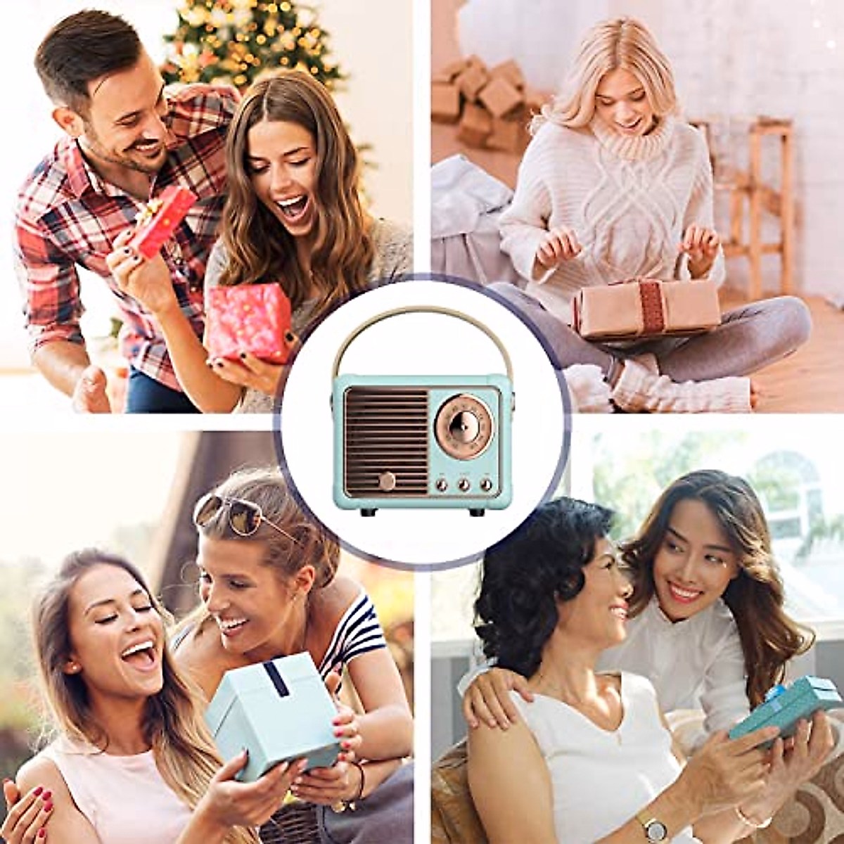 Baolira Vintage Retro Bluetooth Speaker Wireless Mini Speaker,Blue Speaker with Crystal Clear Stereo Sound Rich Bass, Retro Portable Speaker for iPhone,Android Devices and Tablet(Blue)