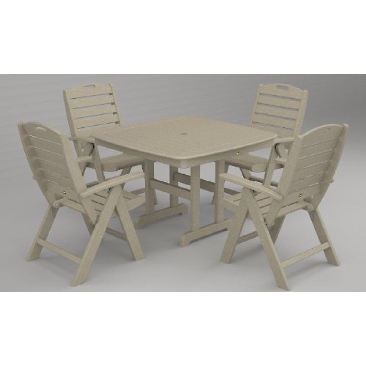 Trex Outdoor Furniture Yacht Club Folding Highback Chair, Sand Castle