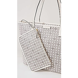 Tory Burch Women's Ever-Ready Tote, New Ivory, Off White, Print, Grey, One Size