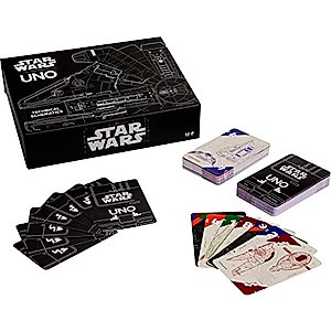 Mattel Games UNO Star Wars Technical Schematics Card Game for Kids & Adults with Blueprints of Space Stations, Ships & Droids