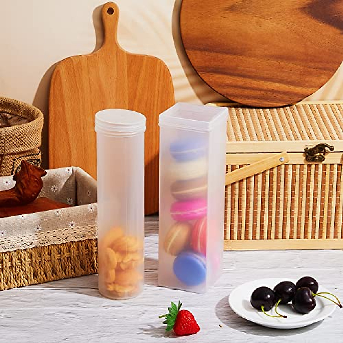 6 Pcs Plastic Cracker Keeper Small Cracker Container Cracker Storage Containers Plastic Airtight Kitchen Container Cookie Storage Round and Square Cracker Keeper for Dry Food Cookie Stay Fresh