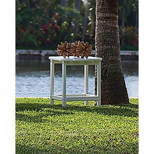 POLYWOOD SBT18WH South Beach 18" Outdoor Side Table, White