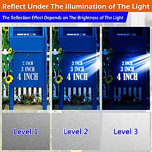 2" Reflective Mailbox Numbers Letters Stickers for Outside,Self Adhesive Mailbox Decal Numbers 4 Set(0-9),Letters 2 Set(A-Z),Leaves 2 Set,Vinyl House Address Stickers for Mailbox,Signs,Cars(White)