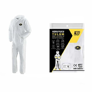 NOW INTERACTIVES YLD Disposable Protective Coverall Hazmat Suit, Heavy Duty Painters Coveralls (Medium) (1 pc)