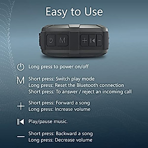 MANTO Bluetooth Speaker, Cuckoo Portable Bluetooth Shower Speaker, IPX5 Waterproof Wireless Speaker, Stereo Sound, Support SD Card for Home, Party, Travel, Outdoor Sports, Hiking, Camping, Cycling