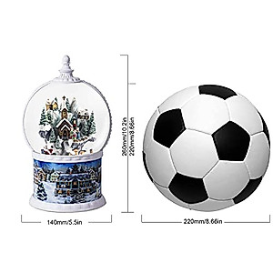 10.2 Inch High Large Size Snow Globes Christmas with Music Box, Xmas Lighted Big Glitter Snow Snow Globes 6H Timer Christmas with 8 Songs Birthday Gift Luxury Carousel Crystal Ball