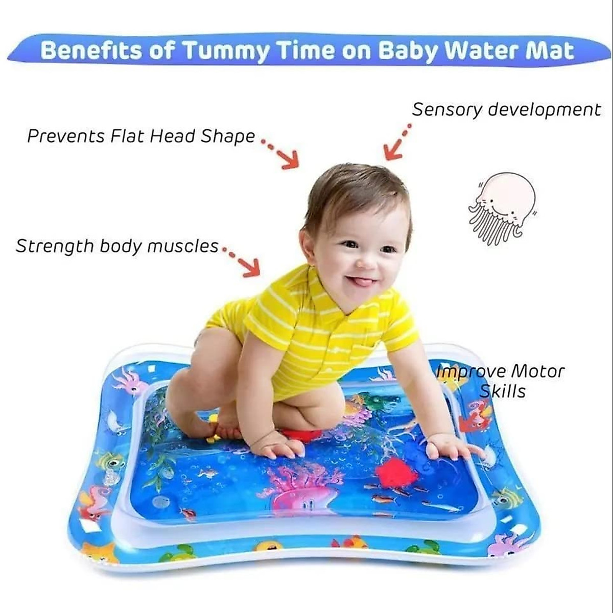 Inflatable Water mat Infants and Toddlers, Perfect for Fun time Play Activity Center Your Baby's Stimulation Growth