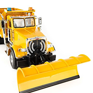 TOMY ERTL Big Farm 1:16 Scale Peterbilt Snow Plow Truck with Dump Box Toy for Kids, Yellow, 3 Years and Up