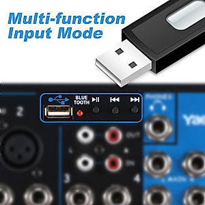 Professional 4/7 Channel Live Studio Audio Sound USB Compact DJ Mixer Mixing Console (4 Channel)