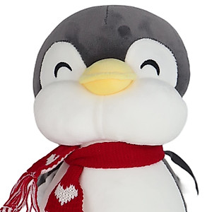 Selexa Pingy 12 inch Cute Gray Penguin Stuffed Animal; Plushie Bedtime Toy; Penguins Plush Toys for Valentines Day, Easter, Christmas; Plushies Gifts for Adults, Kids (Boys, Girls), Toddlers (3yrs+)